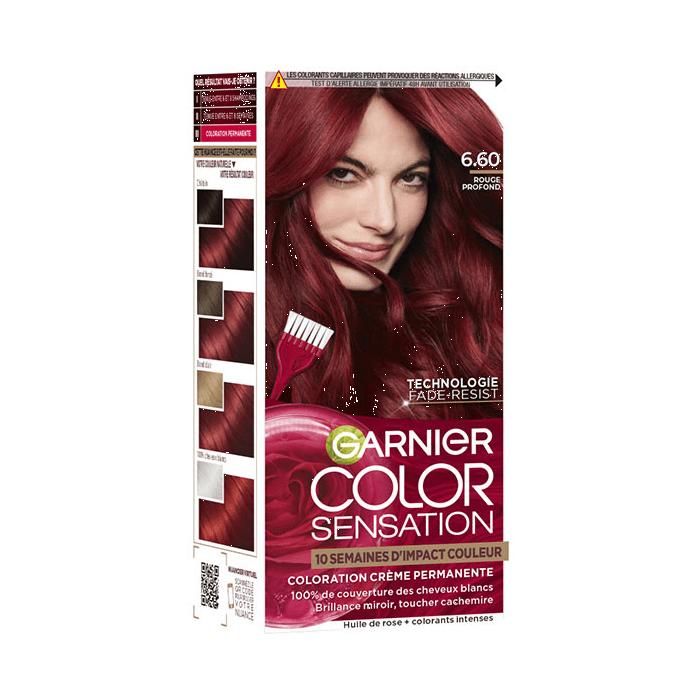 Garnier Color Sensation Coloration Permanente 6.60 Rouge Profond ...