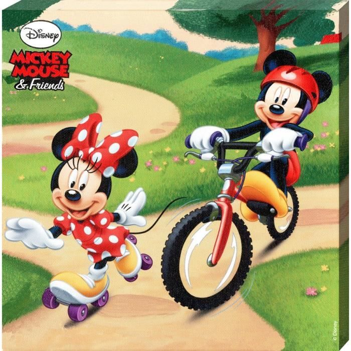 Mickey & Minnie Mouse jouent ensemble Impression sur toile 25 x 25 cm ...