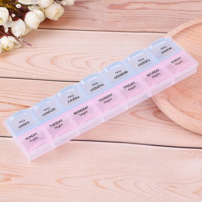 Pilulier,Pilulier hebdomadaire 7 jours 1 pièces, boîte à médicaments ...