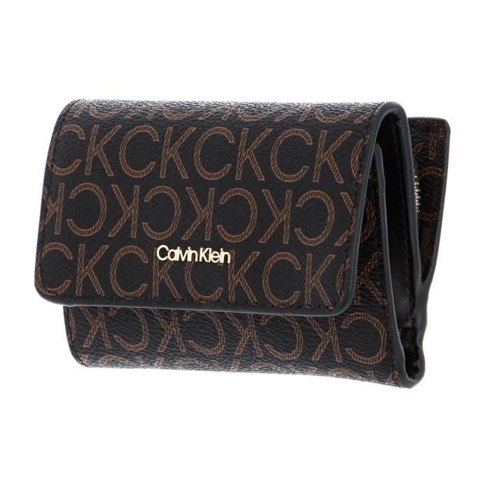 Calvin Klein Ck Must Trifold Sm Mono Wallet Brown Mono [176630] Porte