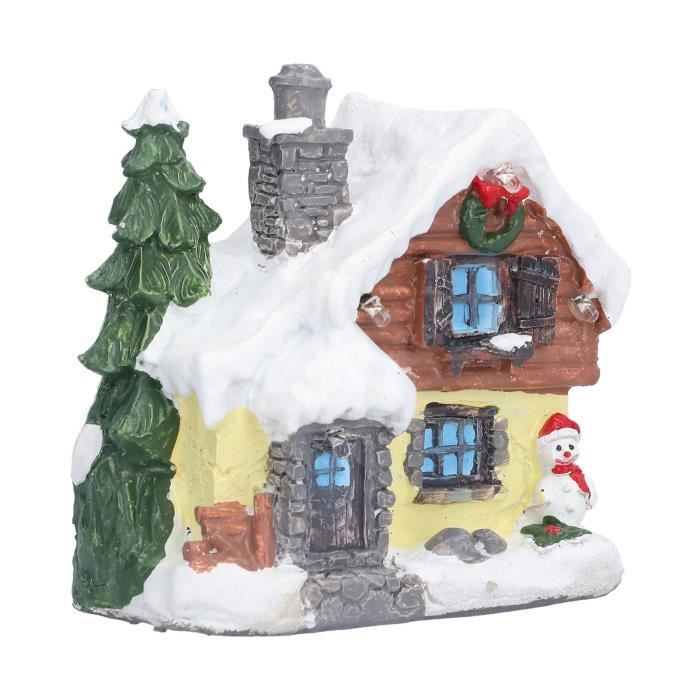 GOTOTOP Maisons de Santa de construction de village Hiver Neige Maisons De Noël Miniature ...