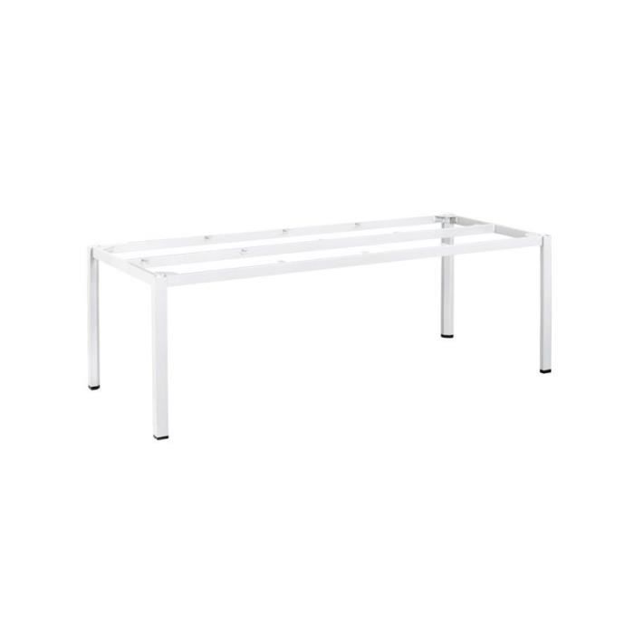 Table modulaire Kettler 220 x 95 cm - Pied carré blanc - HPL Teck ...