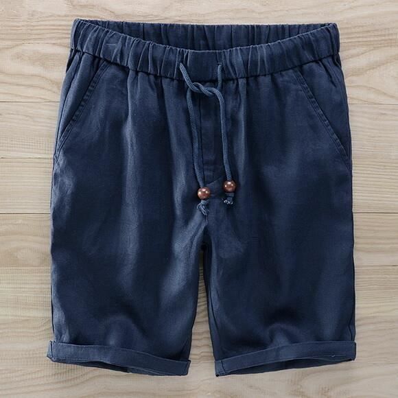 Short,Short en lin pur pour hommes, marque italienne, décontracté ...