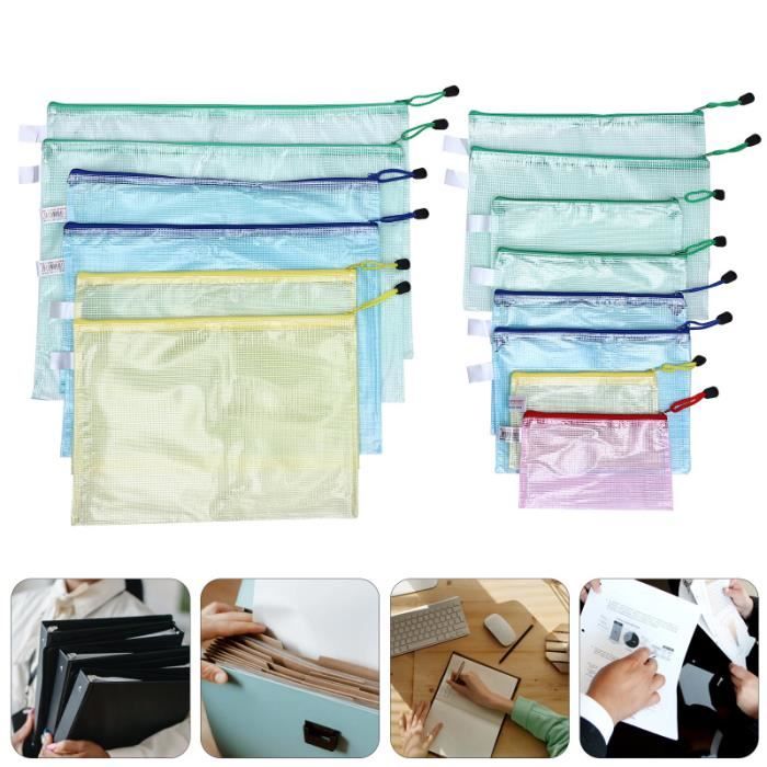 14pcs School Office Structeur Sacs Zipper Sac Fichier Organisateur ...