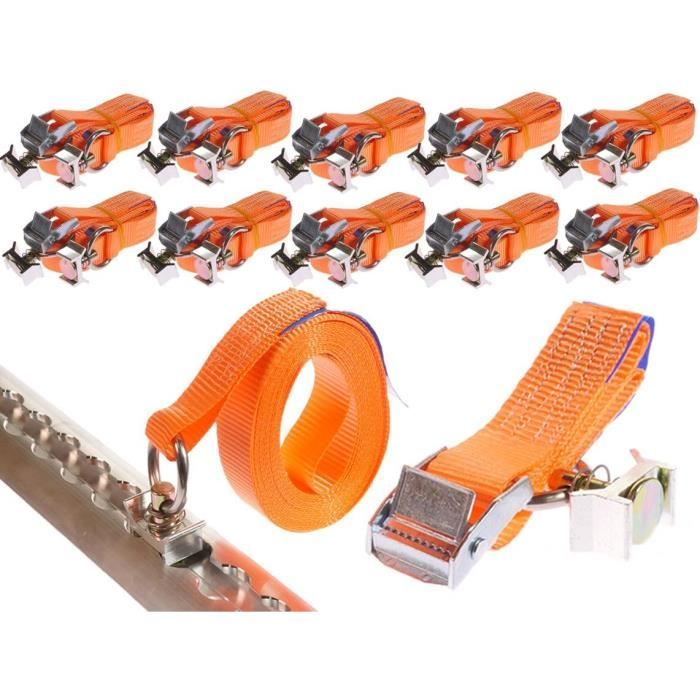 10 x 250 kg 5 m Sangle d'arrimage à boucle avec pions d'arrimage aéro ...