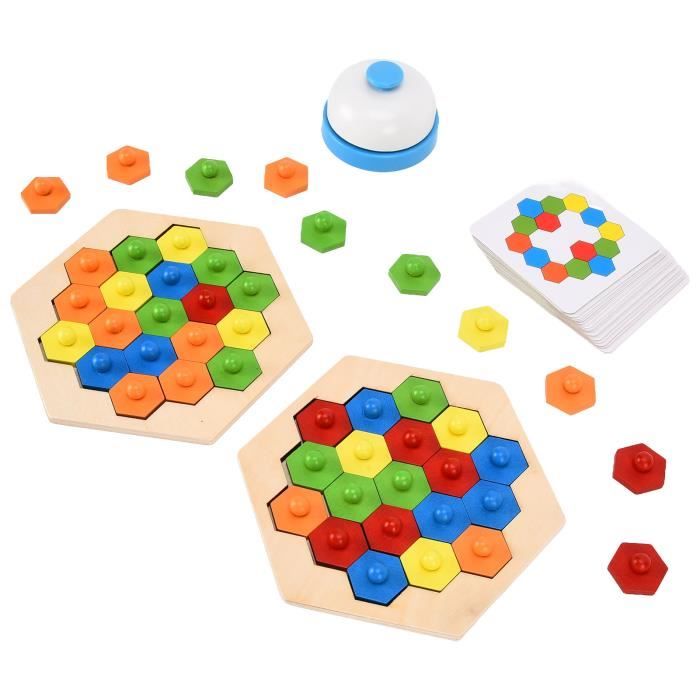 VINGVO puzzle hexagonal en bois jouet de casse-tête Puzzle hexagonal en ...