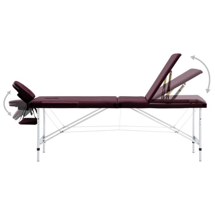 Table De Massage Pliable 3 Zones Aluminium Violet Vin Yin Cdiscount