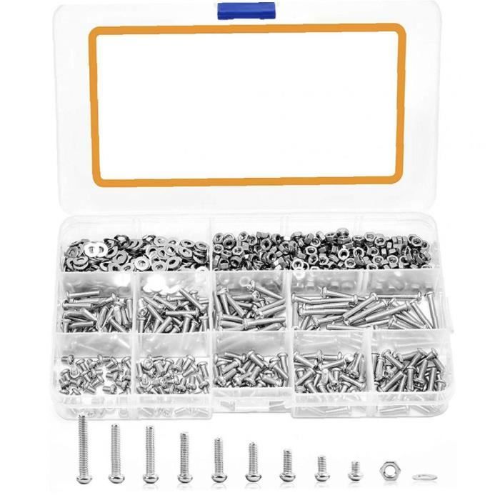 Assortiment de vis M4 Kit Kit d'acier inoxydable Vis à boulons Écrous ...