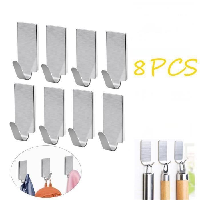 Crochets de 8pcs adhésif inox serviette serviette racks crochets de mur ...