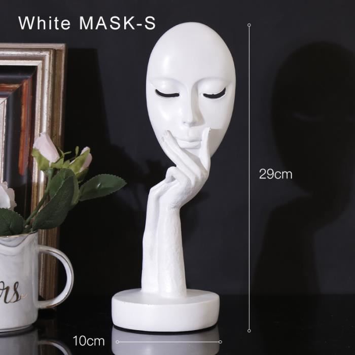 STATUETTE,White MASK-S--Figurines de masque nordique en résine ...