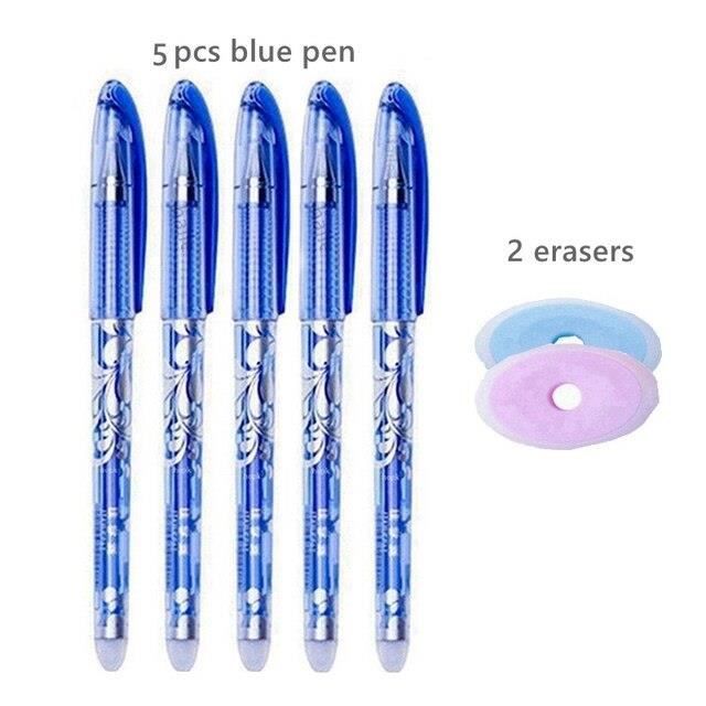 Stylo Blue 7pcs Set B Stylos à Gel Effaçables Recharges Tige 0 5mm