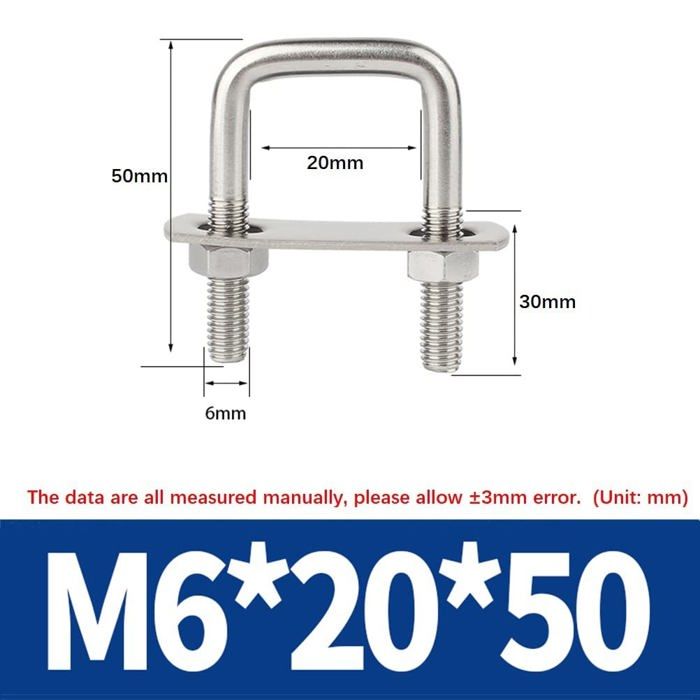 Boulons Carrs En U En Acier Inoxydable Avec Plaques Et crous Boulons En U Boulons De Serrage ...