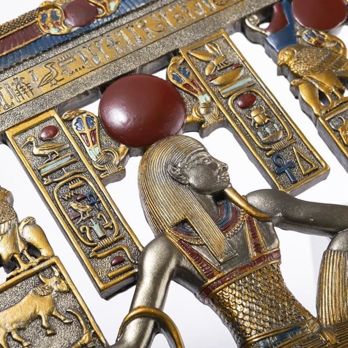 Tableau Fresque Égyptienne 26,5 X 23,5Cm - Cadre Égyptien Avec Pharaons ...