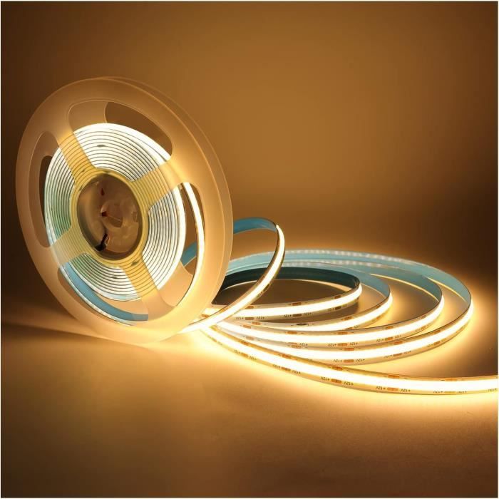 Ridgetube Ruban Led, Dc 12V Cob Bande Led 320 Leds-M 5 Mètre 1600 Leds ...
