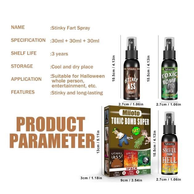 Spray Qui PUE Le Caca,Spray Puant Puissant,Drôle Et Puant Fart Prank ...