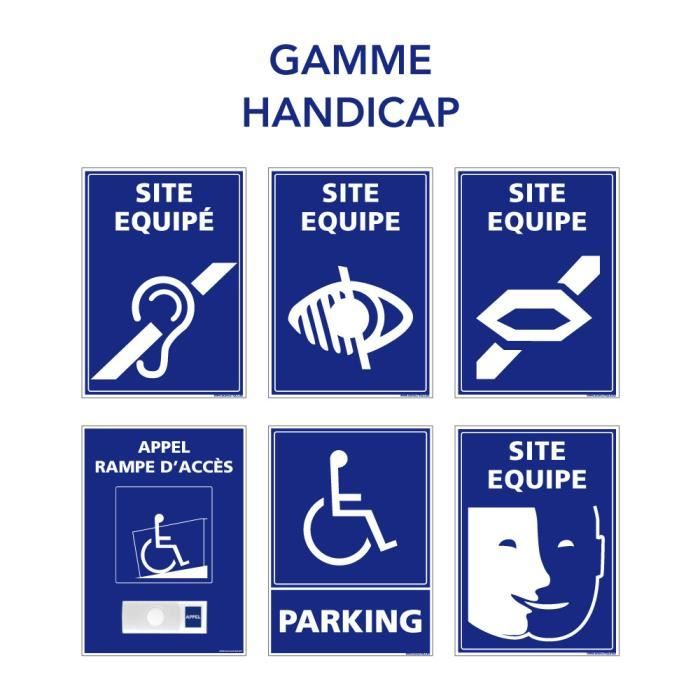 Panneau Parking Handicapé PMR - SIGNALETIQUE.BIZ FRANCE - 300 x 420 mm ...