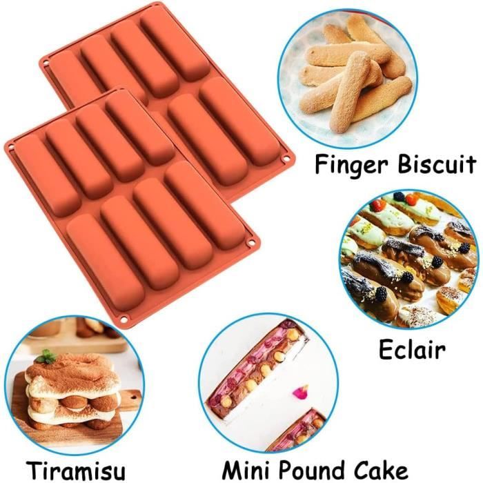 2 Pièces Moule Forme Gâteau, Moule A Eclair, Moulle Barre Silicone ...