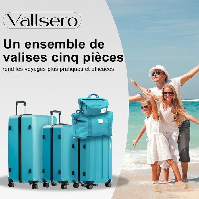 Set de 5 Valises de Voyage, valise 75cm-66cm-55cm + sac de voyage ...