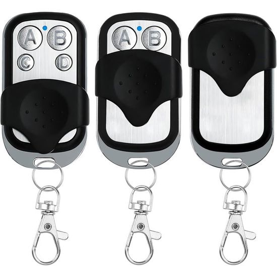 3Pcs Telecommande Universelle Portail, 433,92 MHz Télécommande Garage ...