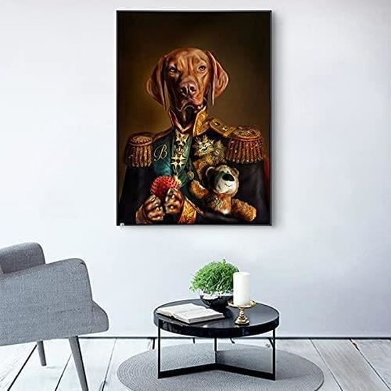 Decoration muraleChien en Uniforme Militaire Toile Tableau peintures ...