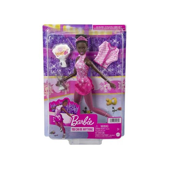 Coffret Barbie Poupee Patineuse Artistique Et 3 Accessoires - Set Poupée Mannequin Métier + 1 ...