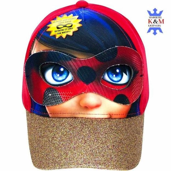 CASQUETTE MIRACULOUS LADYBUG + MASQUE LOUP DÉTACHABLE ET VISIÈRE ...