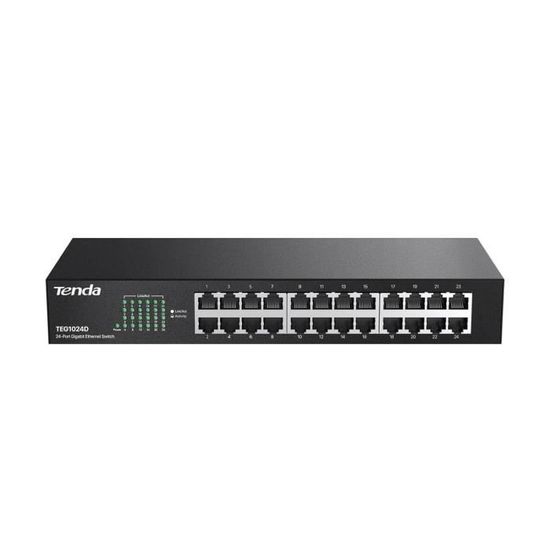 Switch Ethernet 24 Ports Gigabit, Switch Gigabit 10-100-1000 Mbps, Plug ...