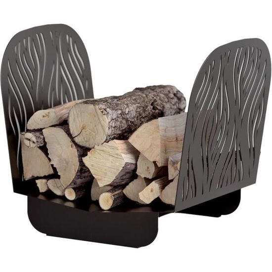 Porte-Bûche SERENA - THIRARD,acier,capacité bûches 50 cm,epoxy noir ...