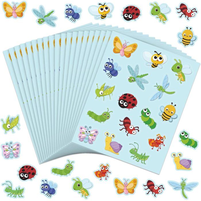 Autocollants Insectes 480 Pièces, Motifs Printemps Imperméables ...