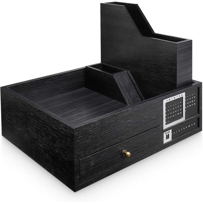 Organisateur de Bureau en MDF, avec Calendrier perpétuel, Tiroir de ...