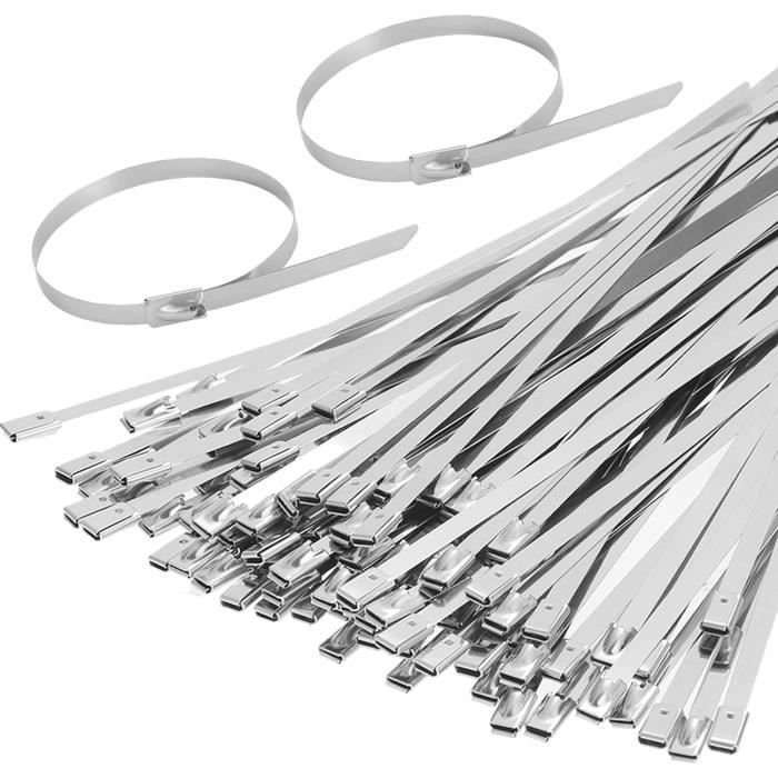 200 Pièces Attache Câble En Acier Inox, 400 X 4,6 Mm Serre-Câbles Acier ...