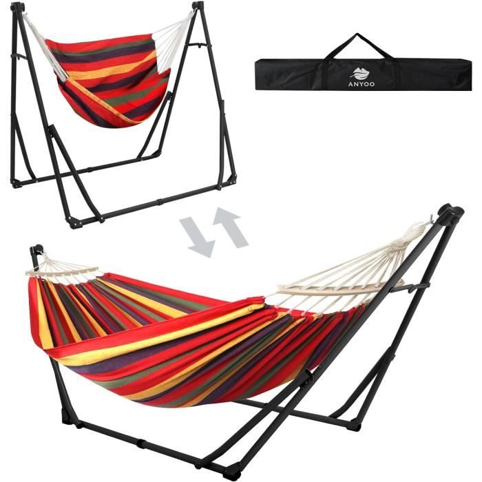 Hamac et Chaise Hamac avec Support,Double Usage Support de Hamac ...