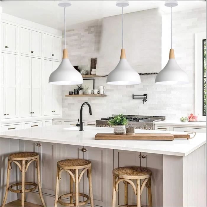 Kawoo Lot de 3 Lampe Suspension Moderne Industrielle,Lustre Plafonnier ...
