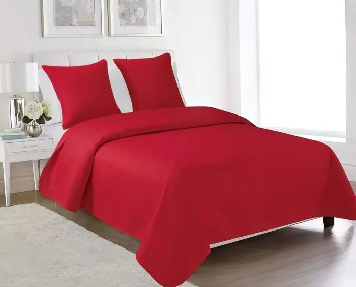 Couvre-lit Boutis - Lit 2 Places - 3 pièces (220x240cm) - Rouge ...