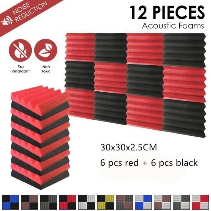 12 PCS Acoustique Insonorisation Mousse Isolation Acoustique Panneaux ...