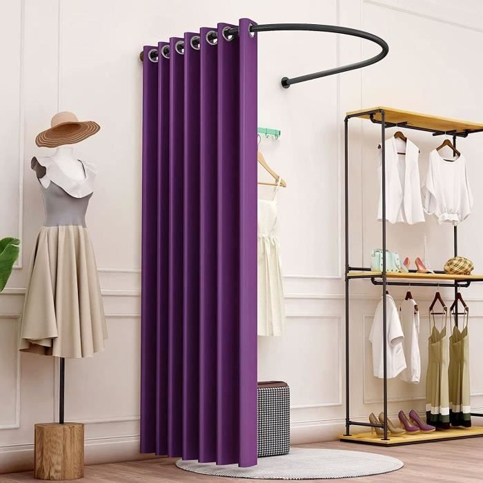 Vestiaire portatif, magasin vêtements vestiaire barre montage forme u ...