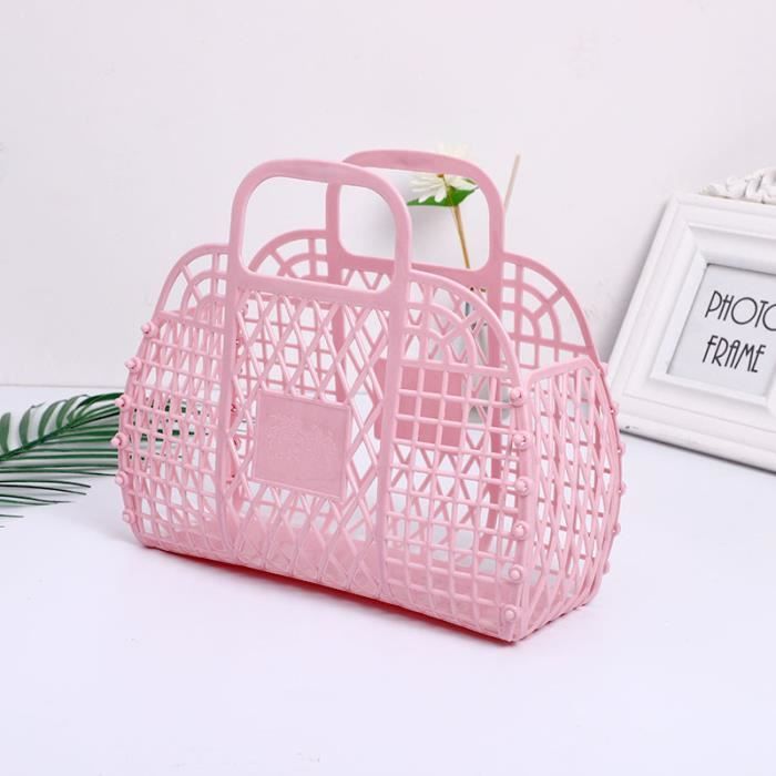 Panier à linge,Panier de rangement pliable en plastique ajouré,coloré,à ...