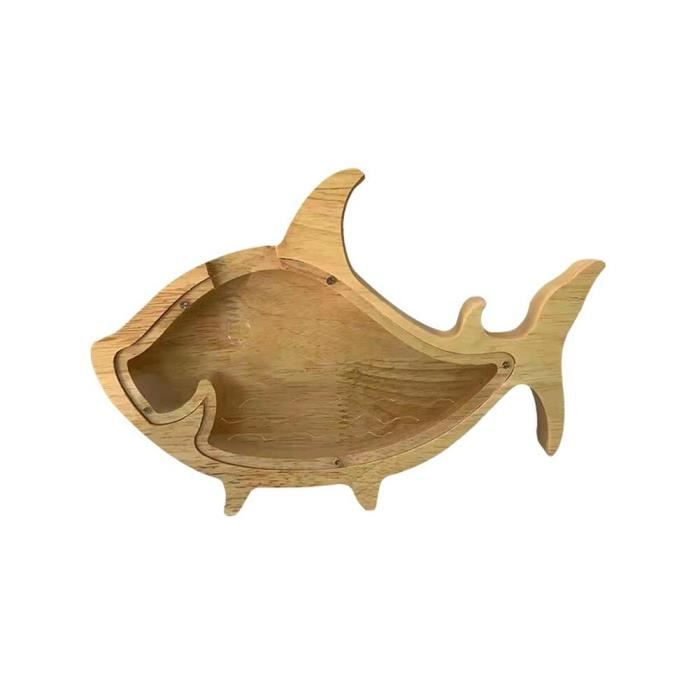 Piece - Monnaie Wooden Money Box Cat Dog Snails Shark Animal Money ...