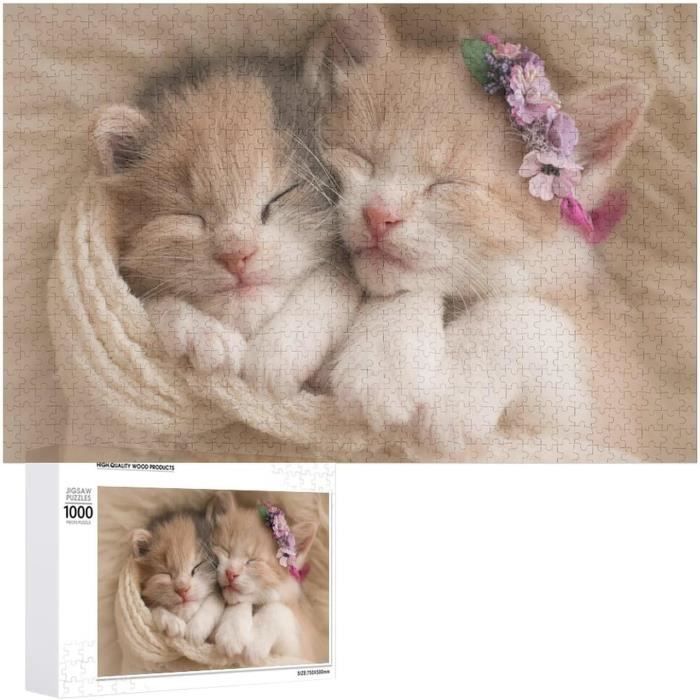 Cute Kitten Puzzles En Bois 1000 Pièces Pour Adultes, Poster Jigsaw ...
