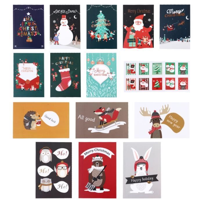 1 jeu de 14 cartes de voeux de Noël carte de vŒux - carte anniversaire ...
