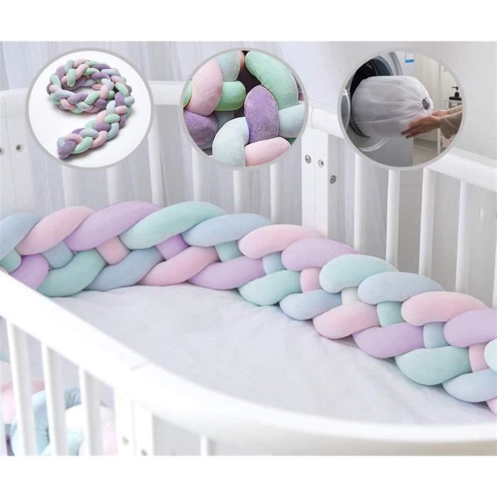Tour de Lit 2M Bébé Coussin Serpent Velours Berceau Pare-chocs Tressé ...