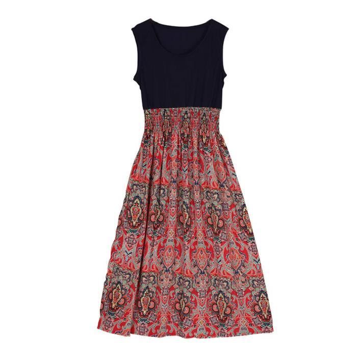 Robe longue taille haute style Femmes Lady Vint... Rouge - Cdiscount ...