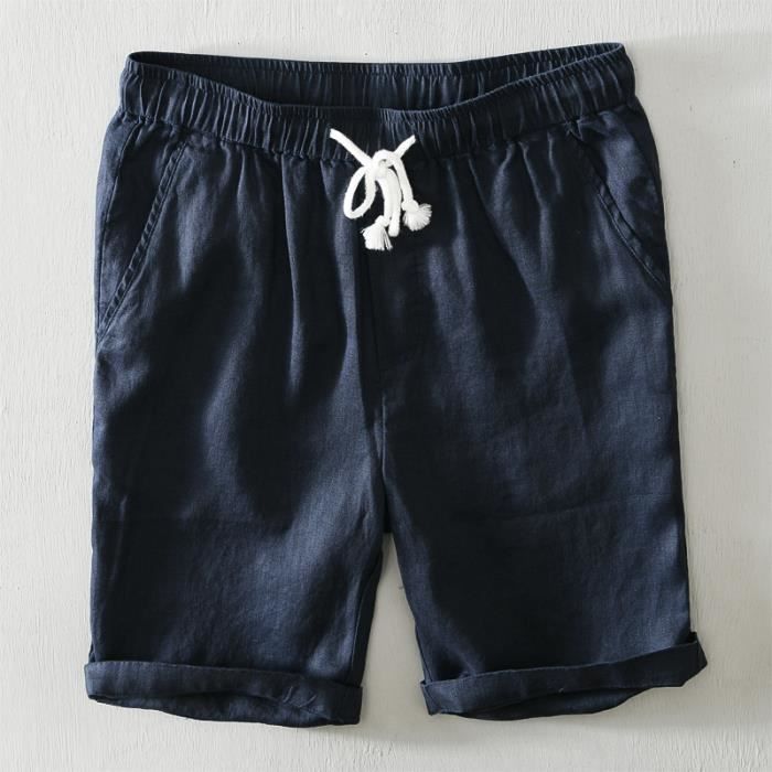 Short,Short en lin couleur bonbon pour homme, 6 couleurs, pour plage ...