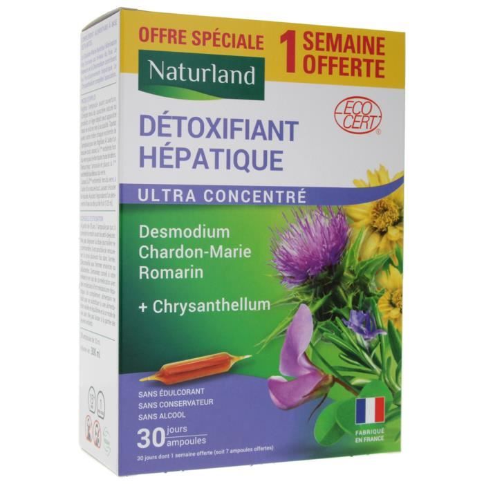 75730 Naturland Détoxifiant Hépatique 30 Ampoules Dont 1 Semaine ...