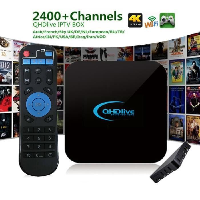TV BOX Boît multimédia IPTV Android QHDlive-IPTV 1G + 8G 2400 Live ...