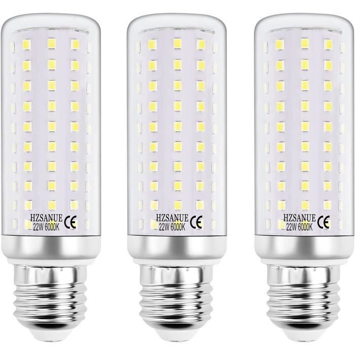 Led Ampoule À Maïs 22W, E27 Edison Vis Ampoules, 6000K Blanc Froid, 2500Lm,180W Équivalent ...