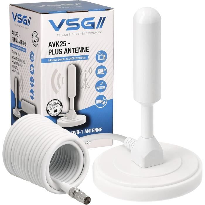 24 91032 - Antenne Dvb-T2 (Hd), Avk25 Plus, Chaînes Tv, Hd Free Tv, Sat ...