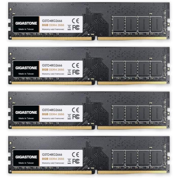 Ddr4 Ram Ram De Bureau Ram 32Go(4X8Go)Ddr4 32Go Ddr4-2666Mhz Pc4-21300 ...