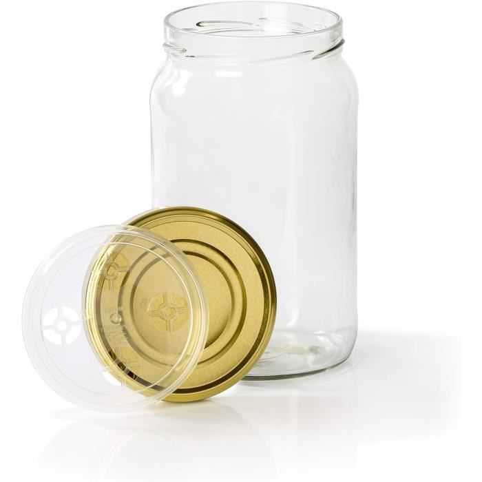 MyFERMENTS Bocaux en Verre Avec Couvercle - Grand Mason Jar de 1.96L ...
