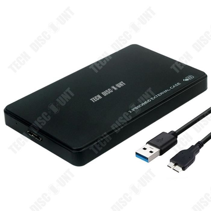 TD® Boîtier de disque dur mobile externe USB3.0 2.5 pouces SSD mécanique port série sata à semi ...